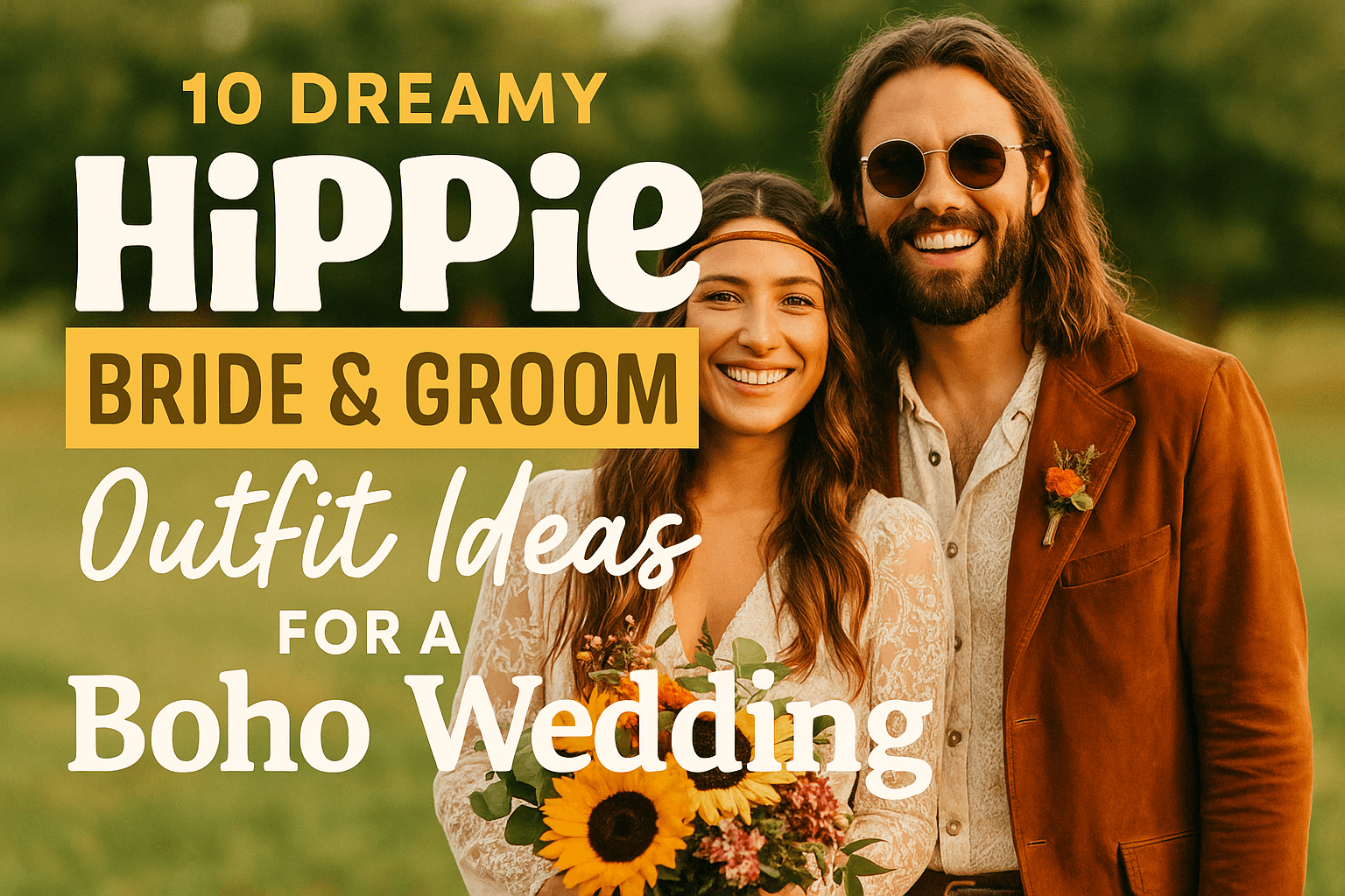 10 Dreamy Hippie Bride & Groom Outfit Ideas for a Boho Wedding - Bellencia
